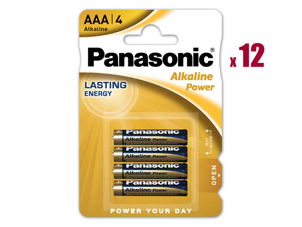 Panasonic AAA (LR03) Alkaline Power Batteries - 48 Pack (AAA4 x 12)