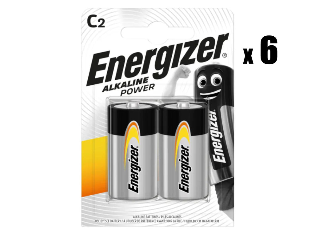 Energizer C size (LR14) Alkaline Power Batteries - 12 Pack (C2 x 6)
