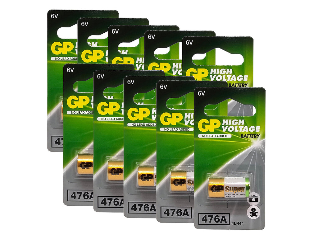 GP 476A (4LR44, 28A, A544) 6V High Voltage Alkaline Battery - 10 Pack