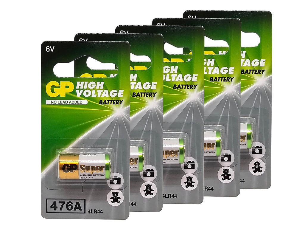 GP 476A (4LR44, 28A, A544) 6V High Voltage Alkaline Battery - 5 Pack