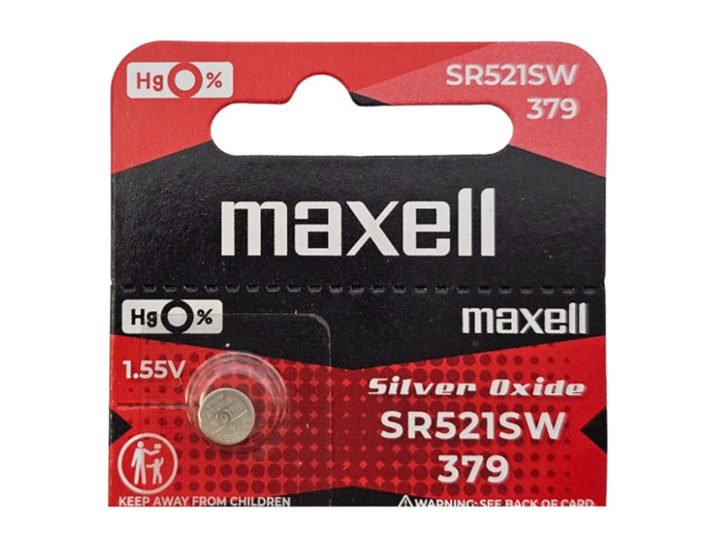 Maxell SR521SW (379) silver oxide watch battery
