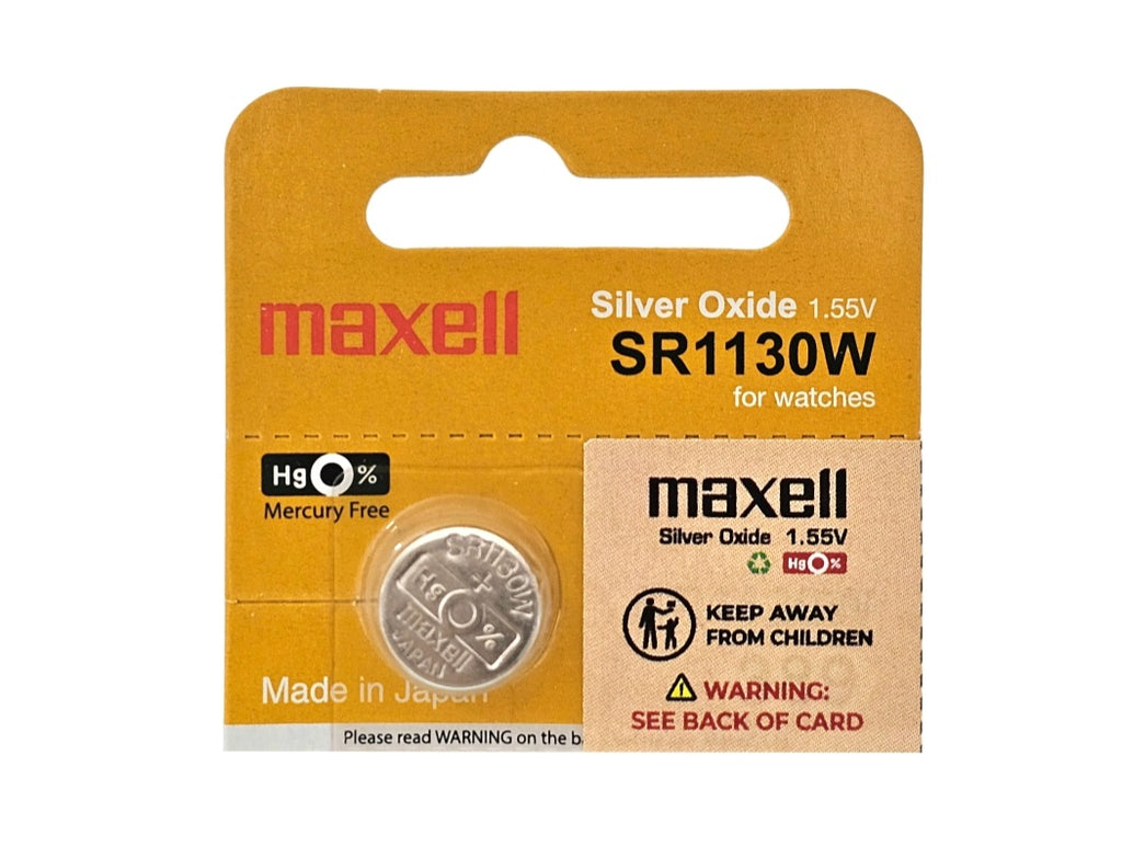 Maxell SR1130W (389) silver oxide watch batteries - 5 Pack (B5 x 1)