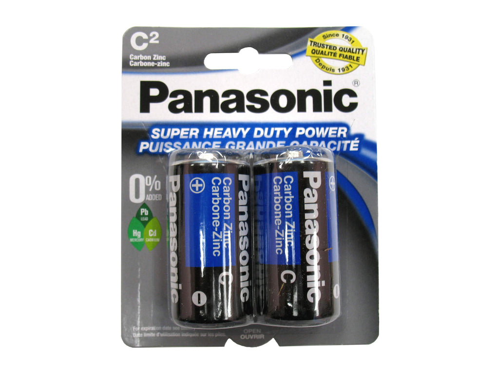 Panasonic C size (R14) SHD Carbon Zinc Batteries - Pack of 2