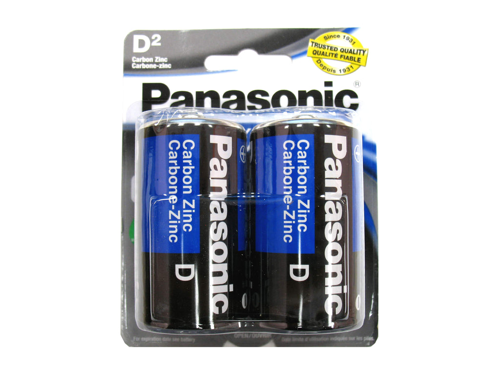 Panasonic D size (R20) SHD Carbon Zinc Batteries - Pack of 2