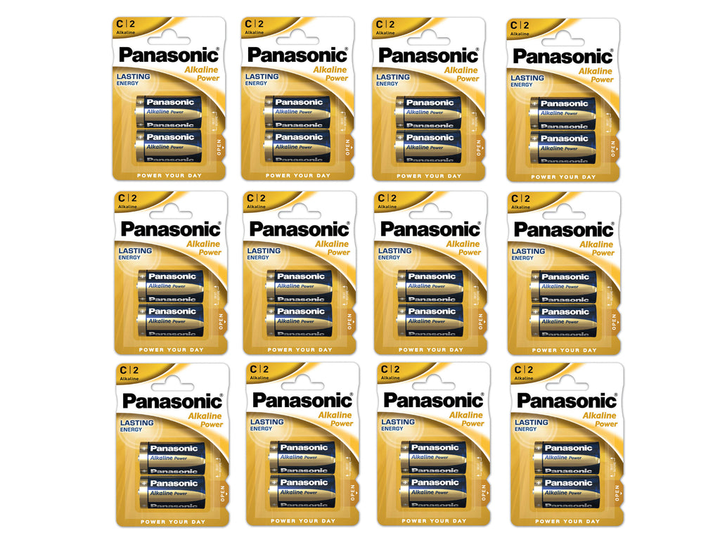 Panasonic C size (LR14) Alkaline Power Batteries - 24 Pack (C2 x 12)